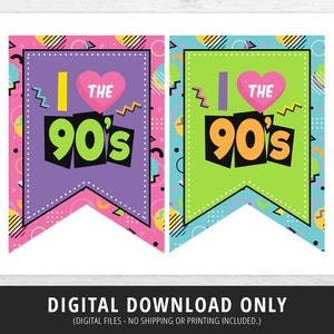 90s Birthday Banner, 90s Party Banner, 90s Party Decorations, 90s Retro ...