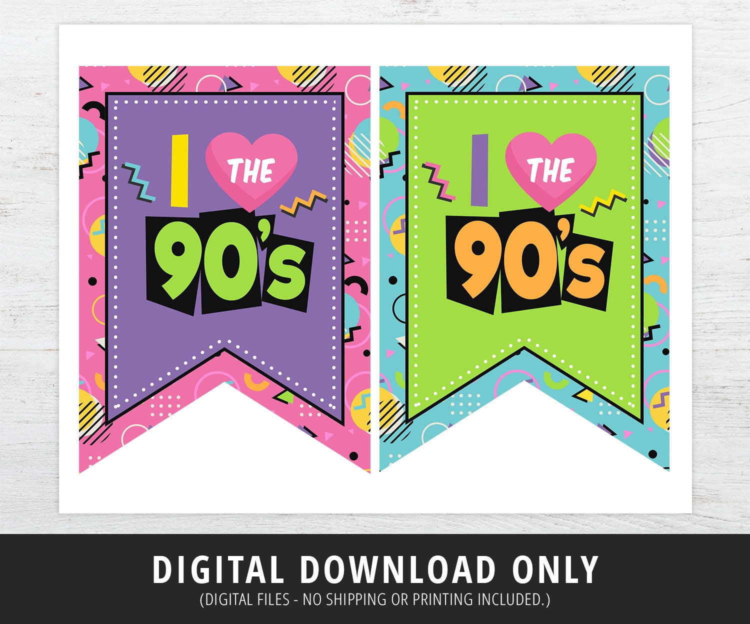 90s Birthday Banner 90s Party Banner 90s Party Decorations | Etsy