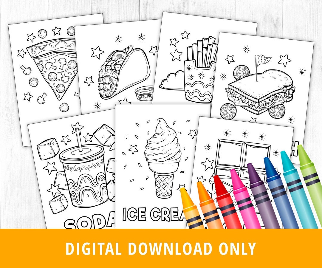Fast Food Coloring Pages Food Coloring Pages Printable - Etsy