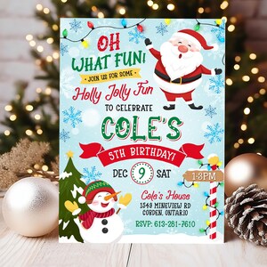 Christmas Birthday Invitation, Christmas Birthday Party Invitation ...