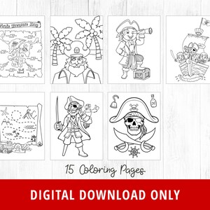 15 Pirate Coloring Pages, Pirate Activities, Pirate Party, Pirate Decor ...