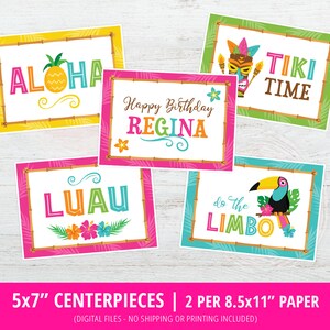 Printable Luau Party Decor, Luau Party Birthday Decorations, Hawaiian ...