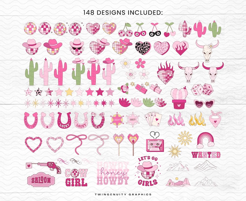 Cowgirl Clipart Disco, Western Retro Rodeo PNG Pink Cowgirl Boots ...
