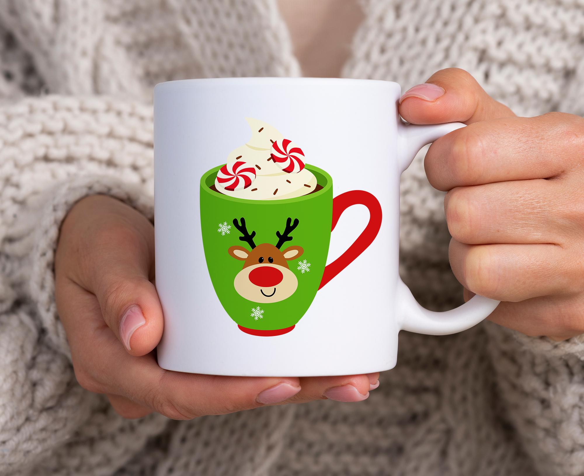 Christmas Mugs Clipart, Christmas Clipart, Hot Chocolate Mugs Clipart ...