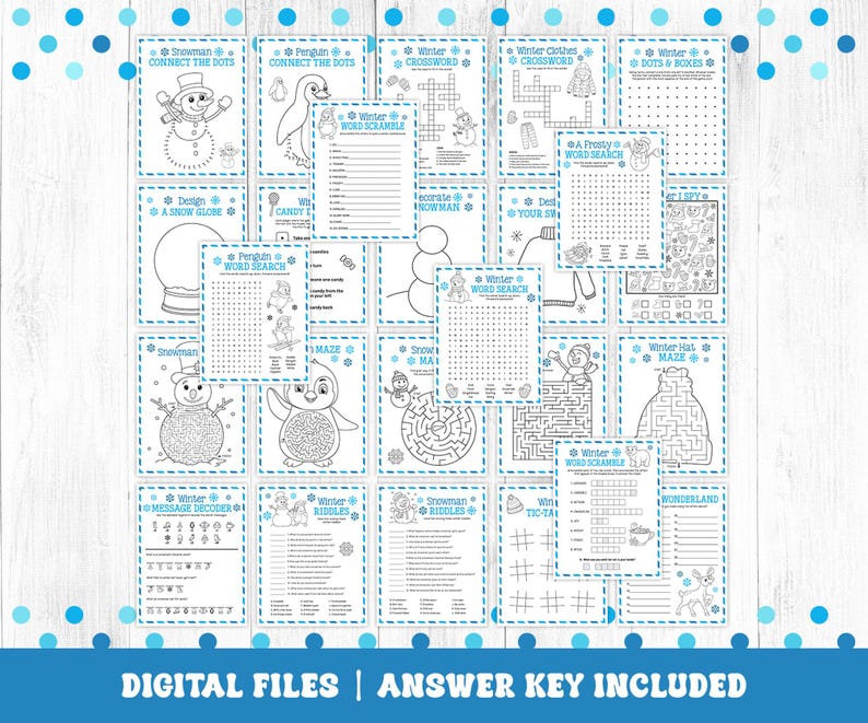 Winter Activities for Kids, Winter Party Games Printable, Winter ...