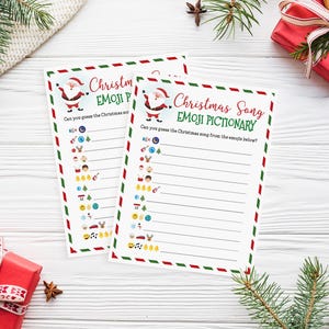 Christmas Songs Emoji Pictionary Game, Printable Christmas Games ...