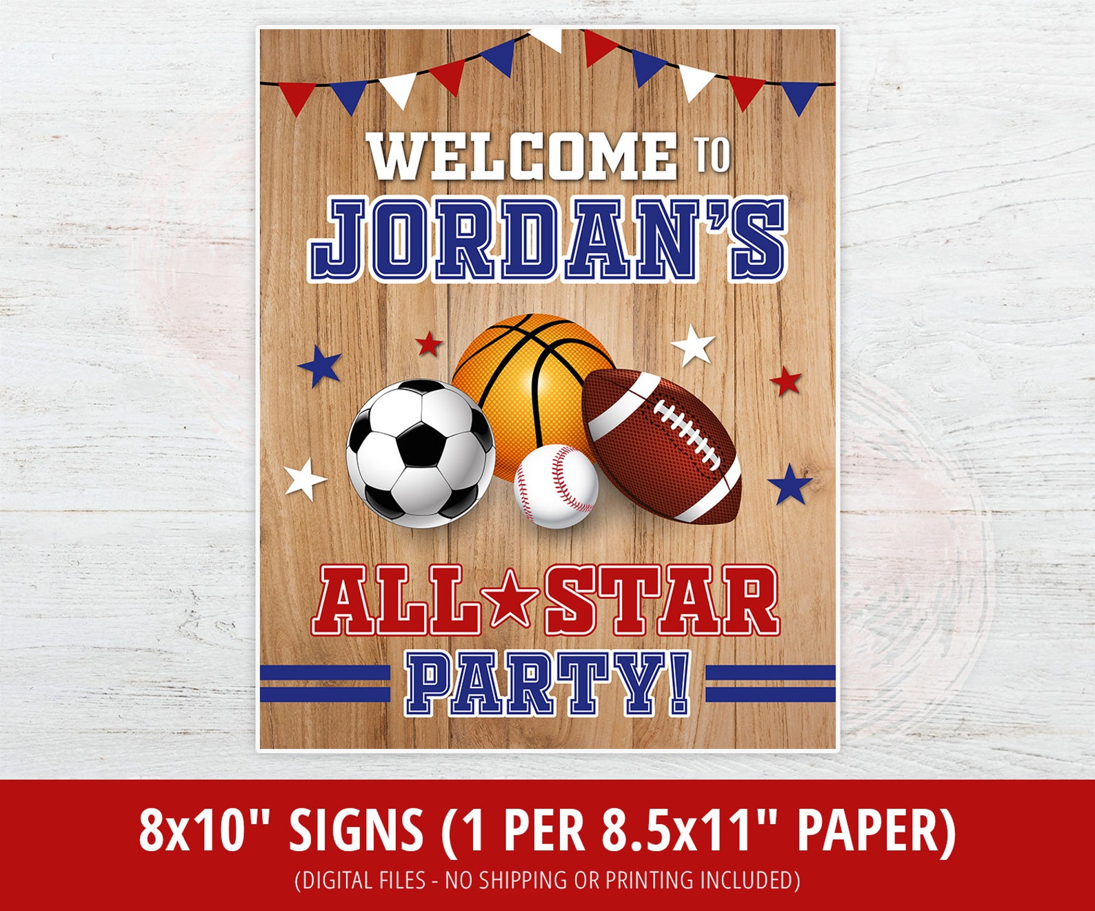 Sports Party Signs All Star Sports Birthday Signs Sports - Etsy