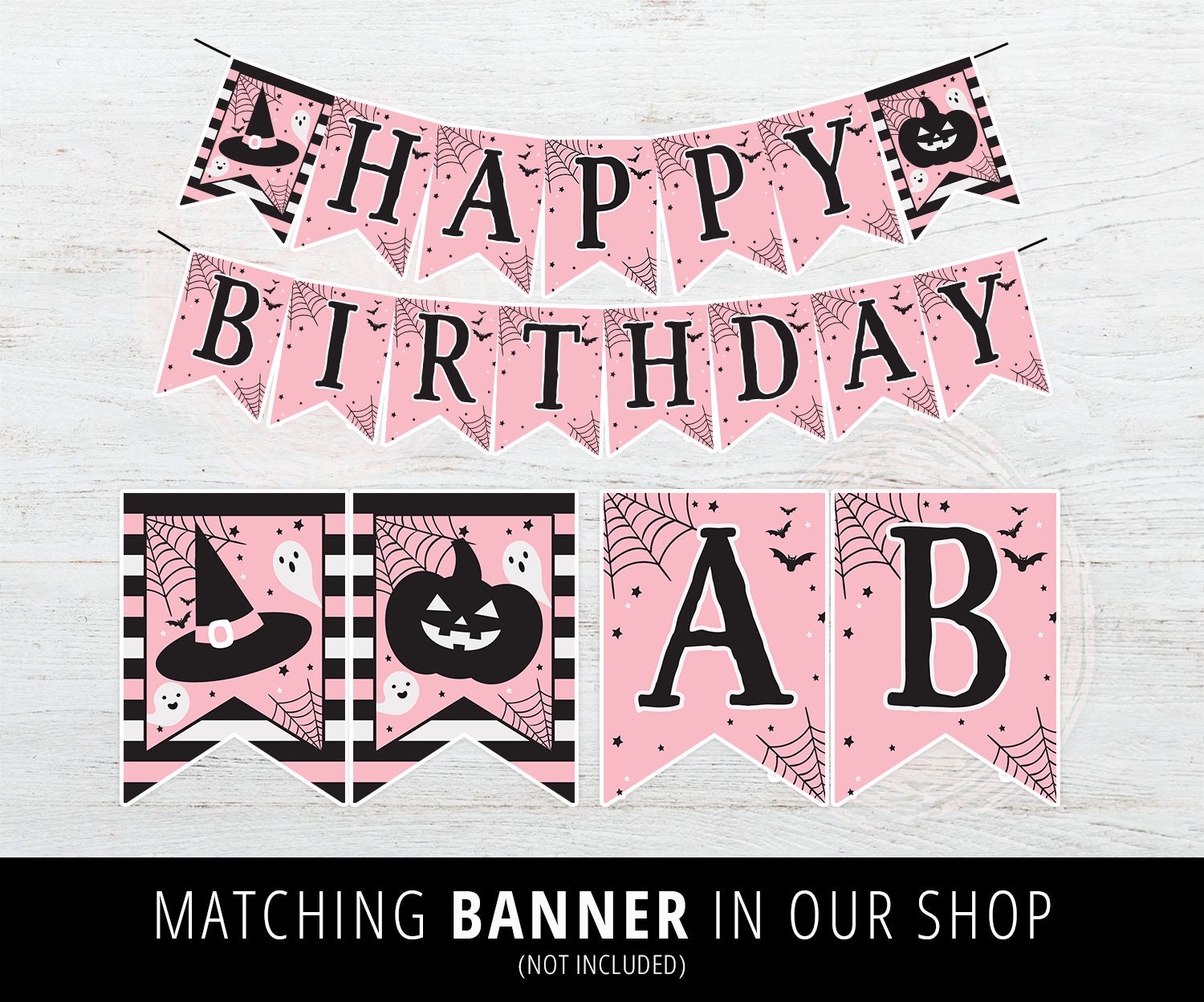 Pink Halloween Birthday Invite Pink Halloween Party - Etsy