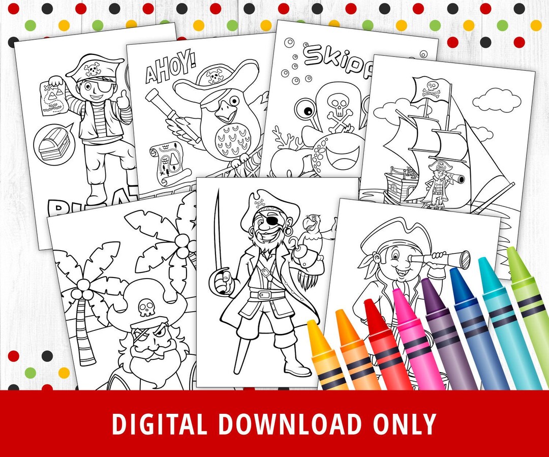 15 Pirate Coloring Pages Pirate Activities Pirate Party - Etsy