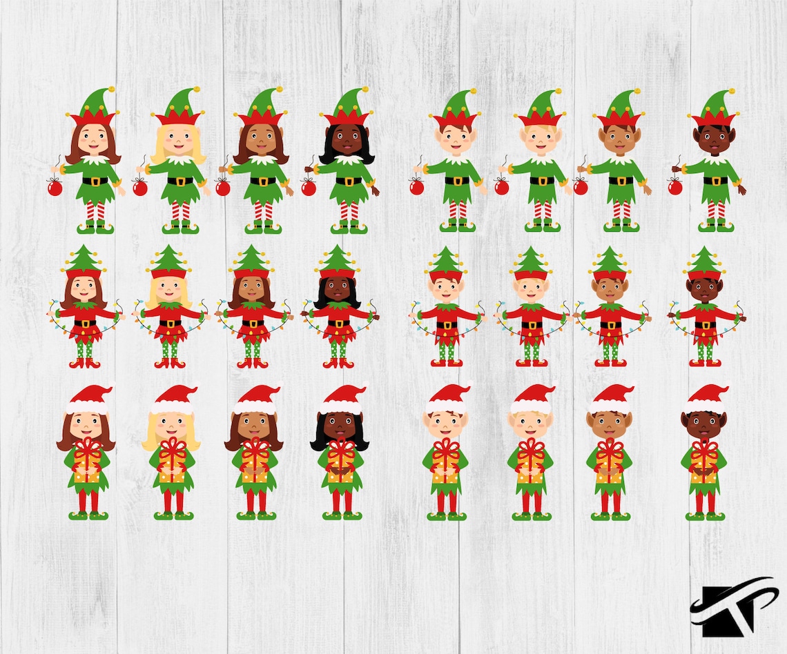 Christmas Elves Clipart Bundle Christmas Elves PNG Girl Boy - Etsy
