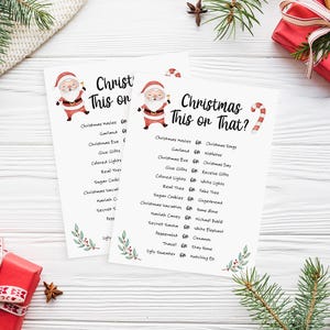 Printable Christmas This or That Game, Christmas Party Game, Christmas ...