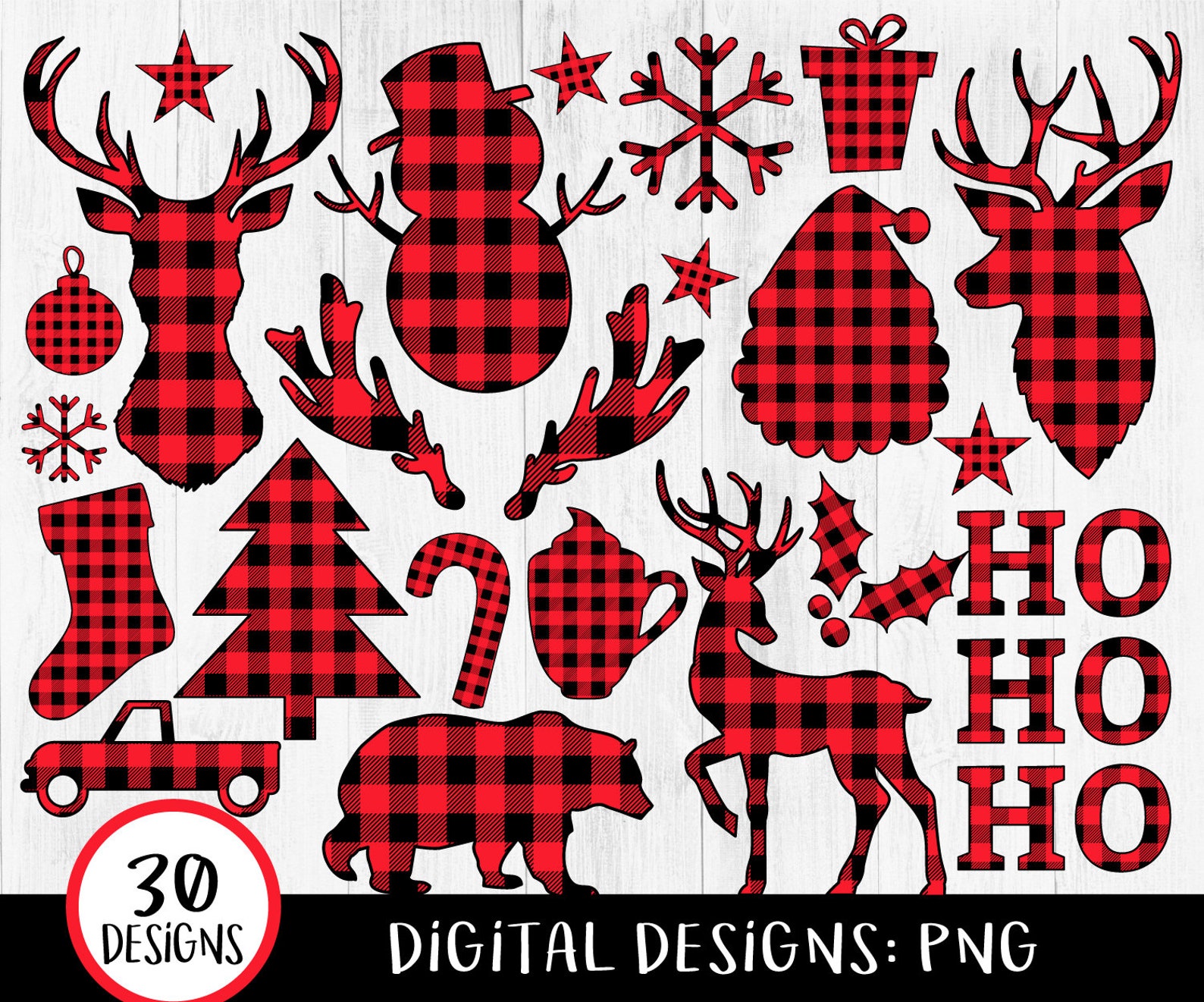 Buffalo Plaid Clipart Christmas Lumberjack Clipart Christmas - Etsy