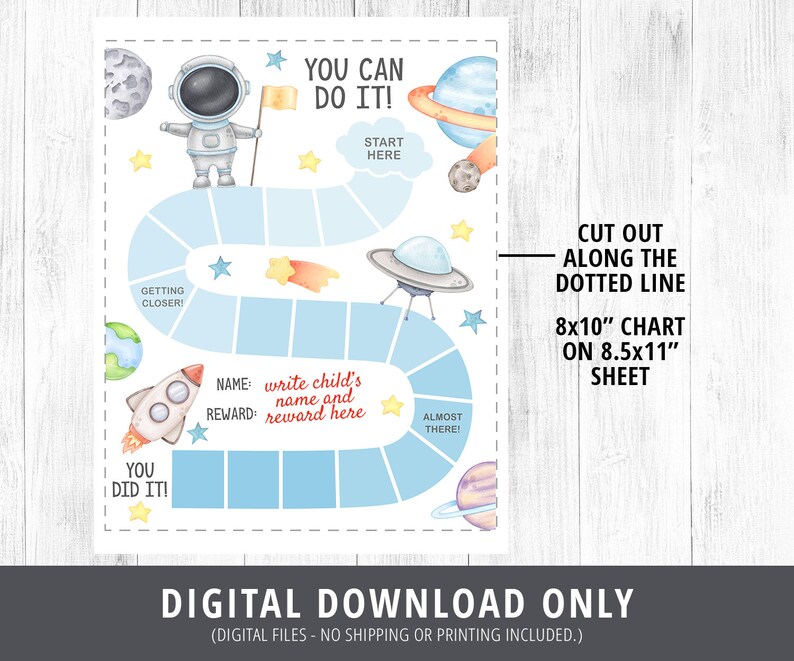 Printable Outer Space Reward Chart Space Reward Chart Kids - Etsy