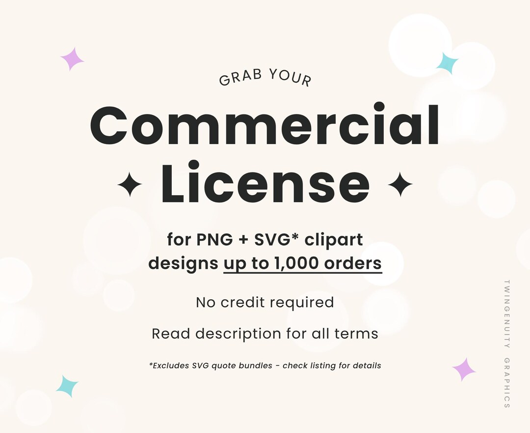 Commercial License for Clipart (PNG + SVG Clipart) - 1,000 Orders - Etsy