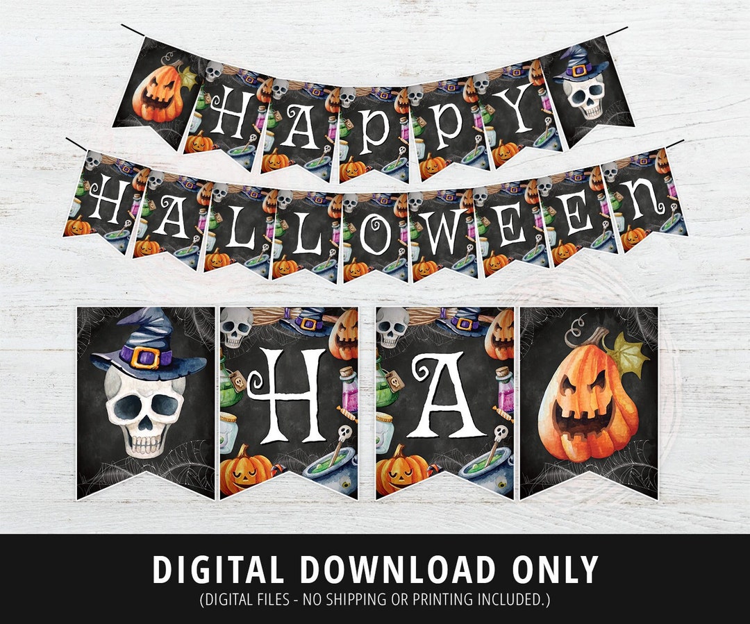 Happy Halloween Banner, Halloween Birthday Banner, Halloween Banner ...