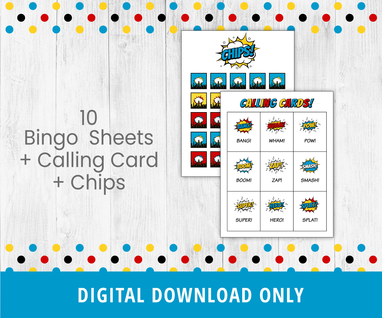 Superhero Bingo Superhero Bingo Printable Comic Bingo | Etsy