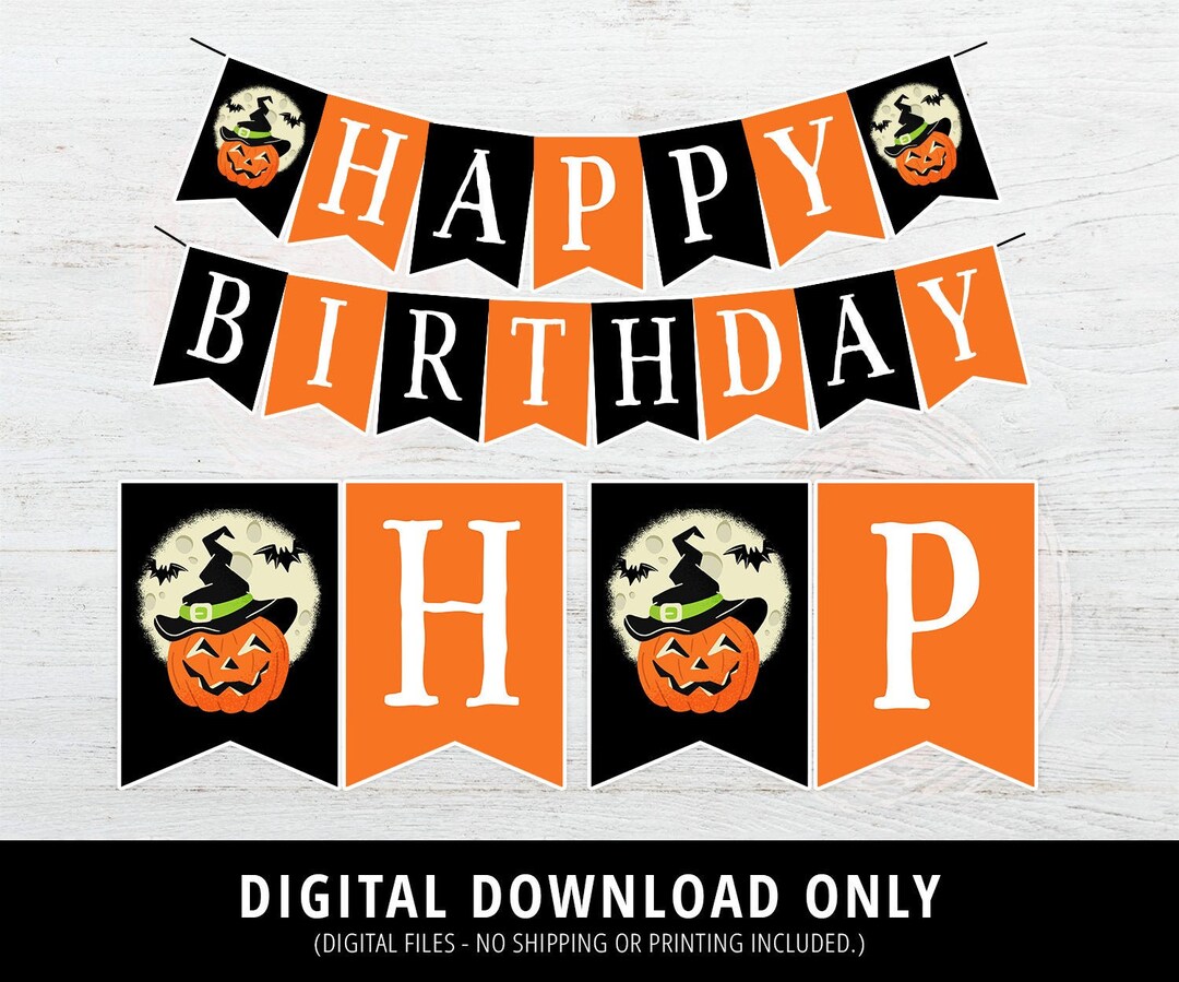 Halloween Birthday Banner, Halloween Banner, Halloween Party Decor ...