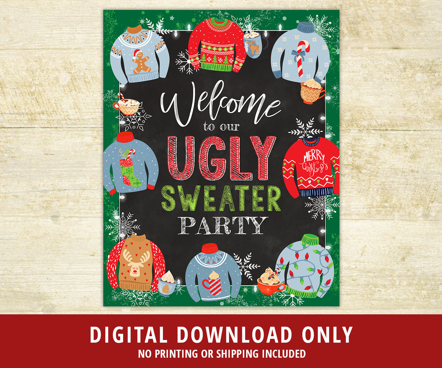 Ugly Christmas Sweater Party Signs Ugly Sweater Party Signs | Etsy