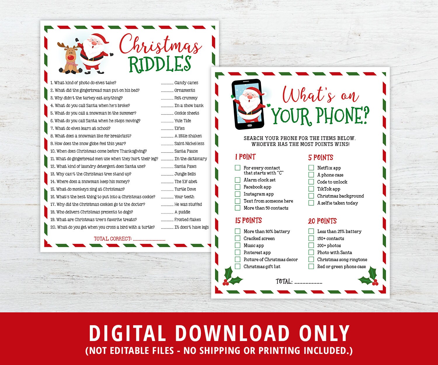 Christmas Games Bundle Printable Christmas Activities - Etsy