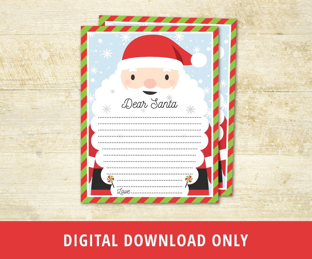 Dear Santa Letter, Kids Santa Christmas List, Christmas Wish List ...