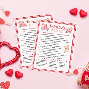 Valentine's Day Riddles Game, Valentine's Party Game, Printable ...