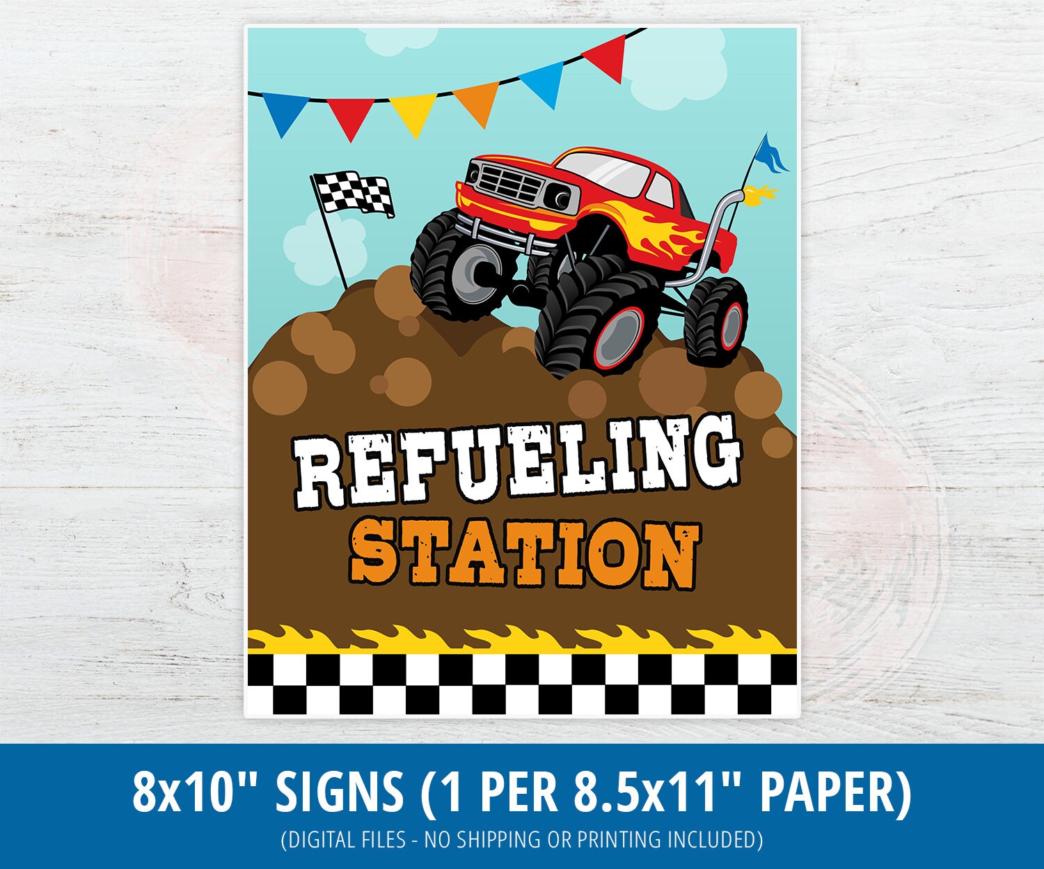 Monster Truck Party Signs Monster Truck Birthday Party Decor | Etsy