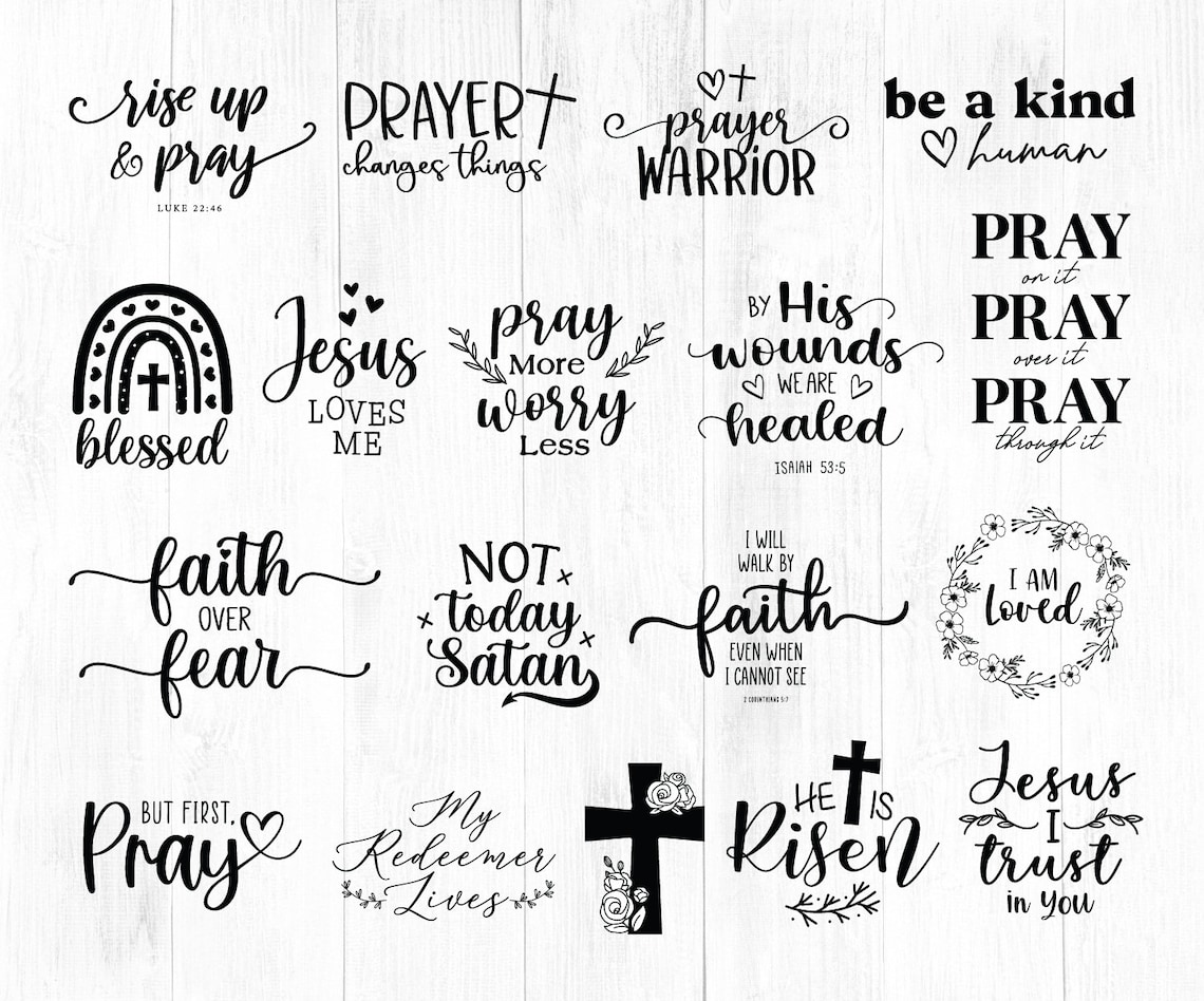 Christian Quotes Bundle SVG Faith Bundle SVG Scripture - Etsy
