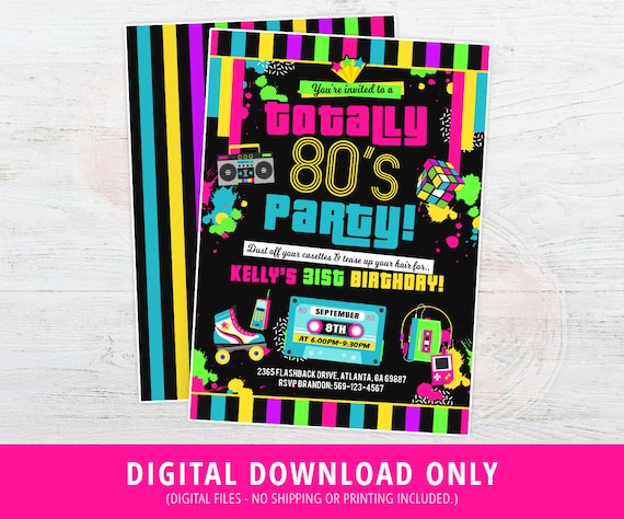 80s Party Invitations Wording