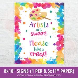 Art Painting Party Signs, Art Birthday Signs, Art Painting Decorations ...