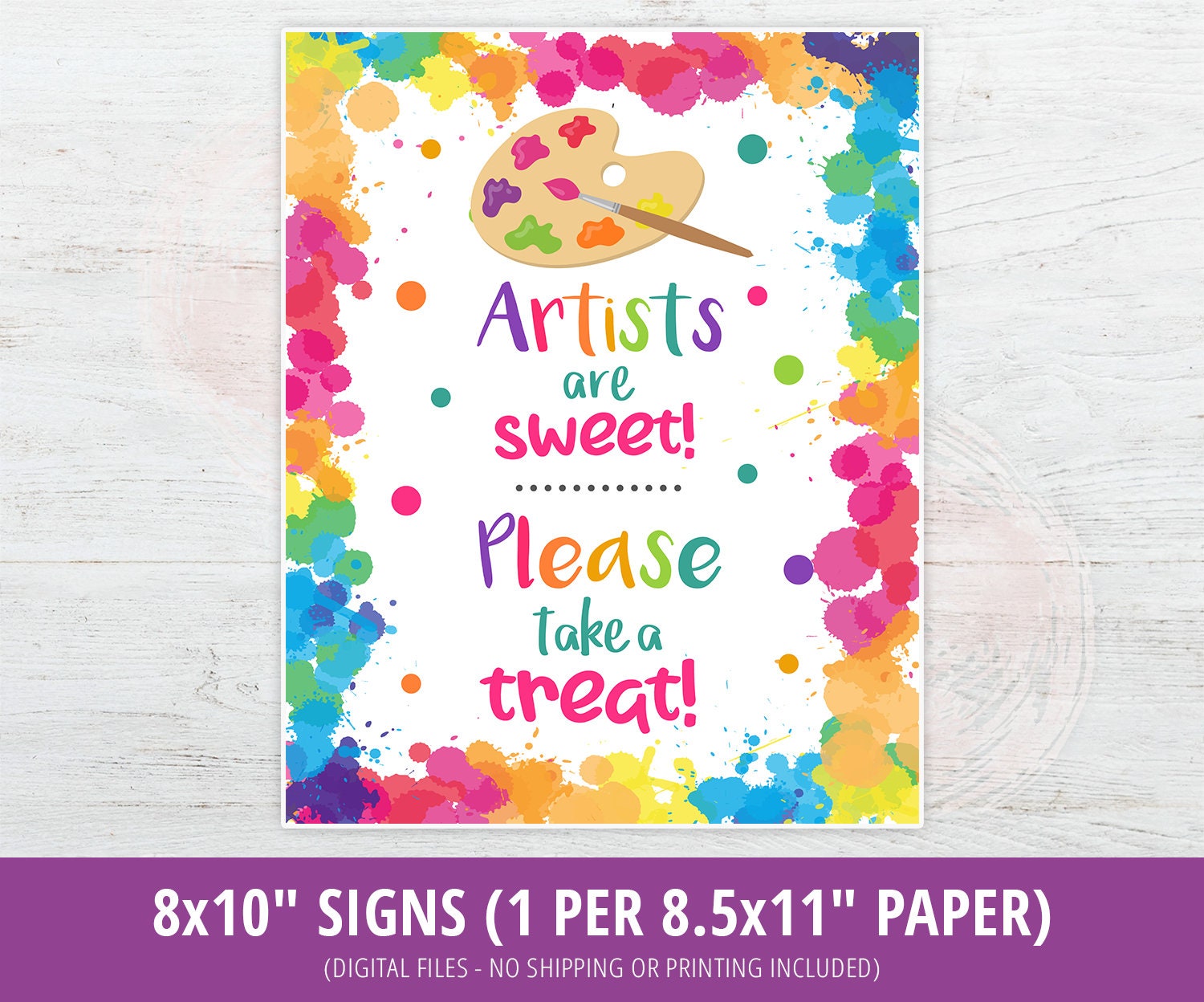 Art Painting Party Signs, Art Birthday Signs, Art Painting Decorations ...