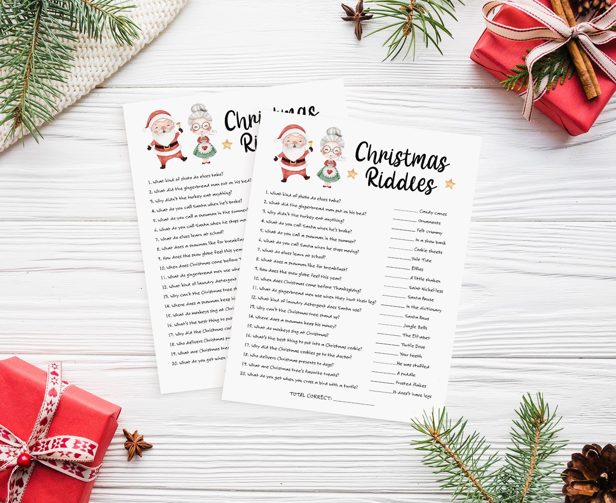 Christmas Riddles Game Printable, Christmas Party Game Kids, Christmas ...