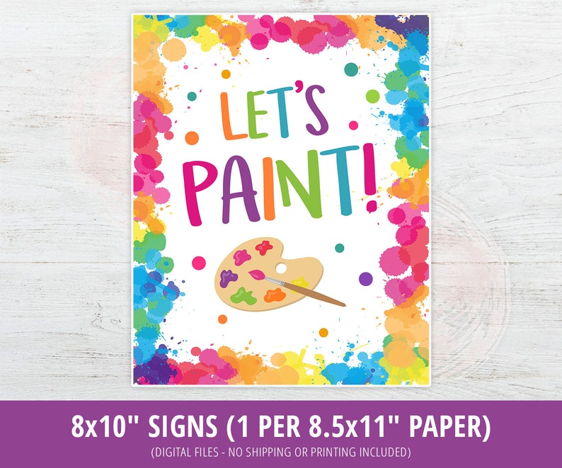 Art Painting Party Signs Art Birthday Signs Art Painting - Etsy