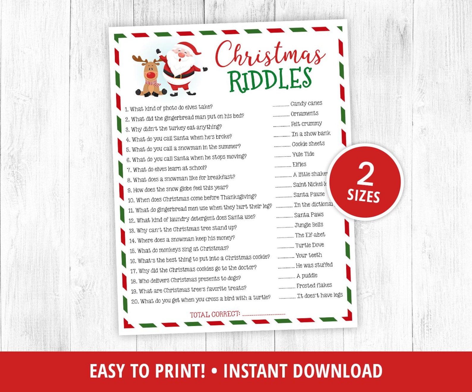 Christmas Riddles Game Printable, Christmas Party Game Kids, Christmas ...