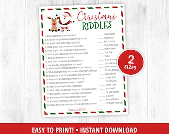 Christmas Riddles Game Printable, Christmas Party Game Kids, Christmas ...
