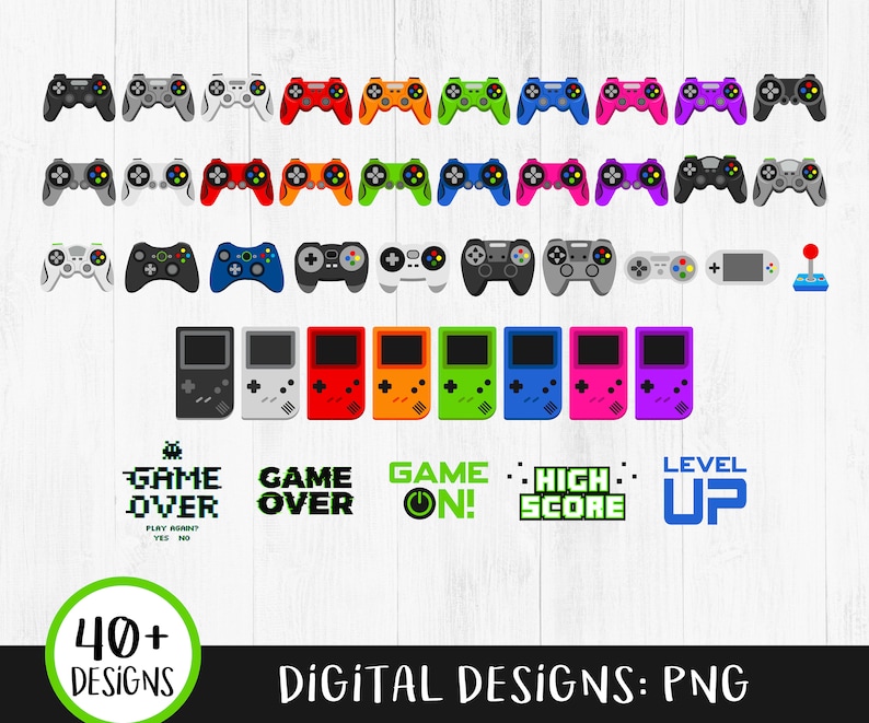 Video Game Clipart Game Controller Clipart Gamer Clipart | Etsy
