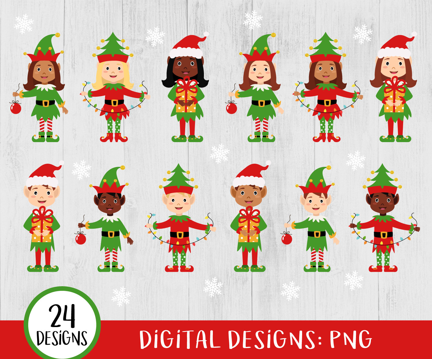 Christmas Elves Clipart Bundle Christmas Elves PNG Girl Boy - Etsy