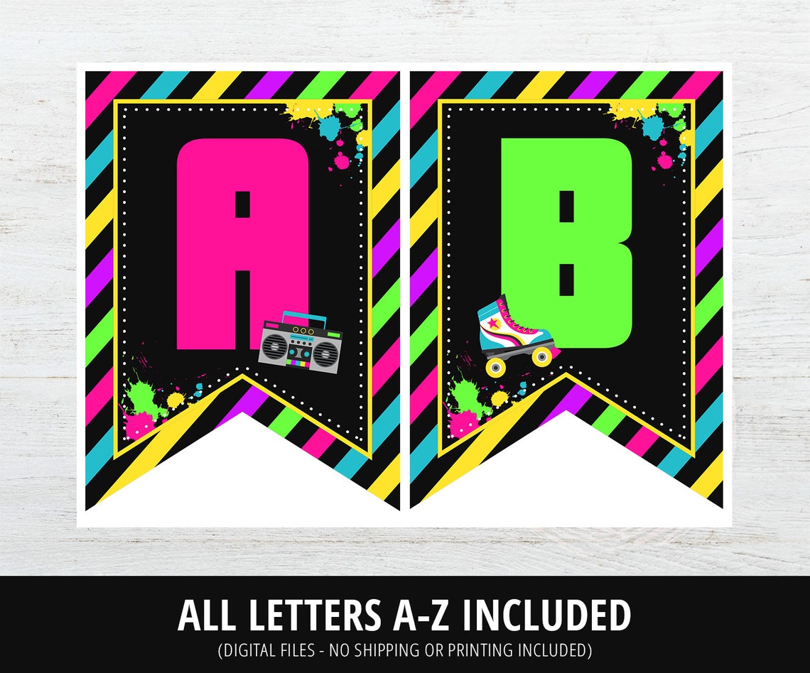 80s Birthday Banner, 80s Party Banner, 80s Party Decorations, 80s Retro ...