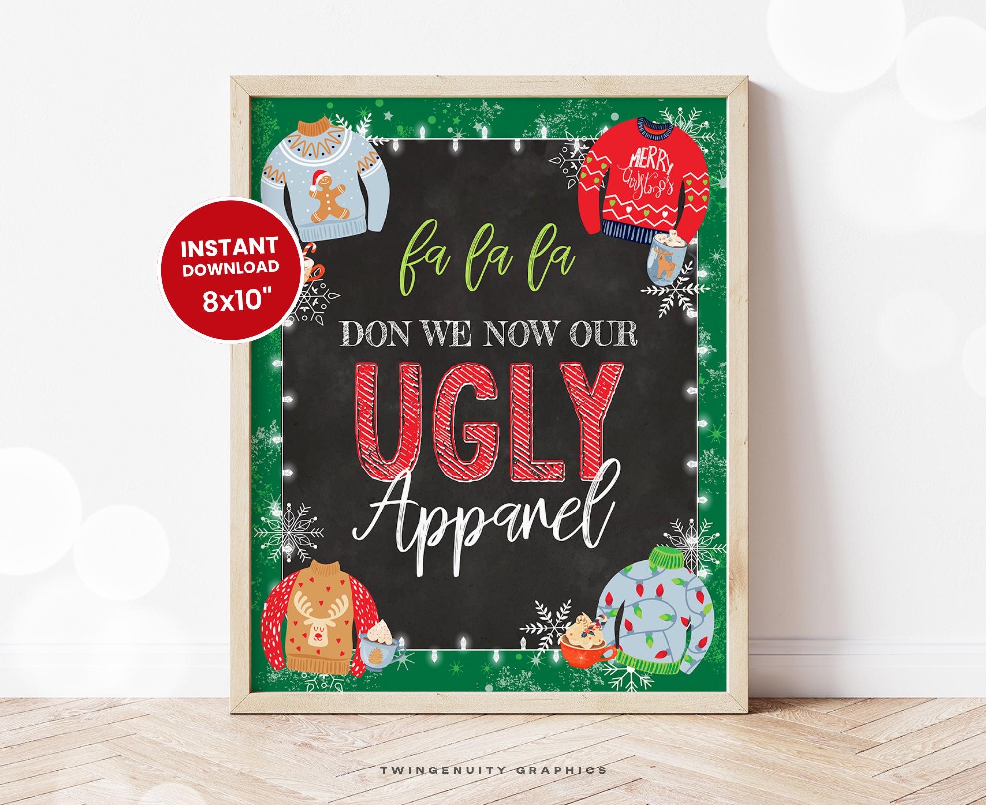 Ugly Christmas Sweater Party Signs, Ugly Sweater Party Signs, Ugly ...