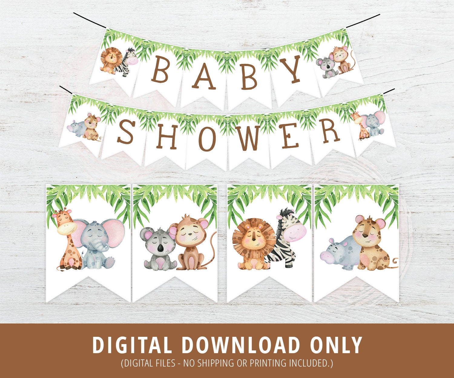 Safari Baby Shower Banner Safari Jungle Animals Baby Shower - Etsy