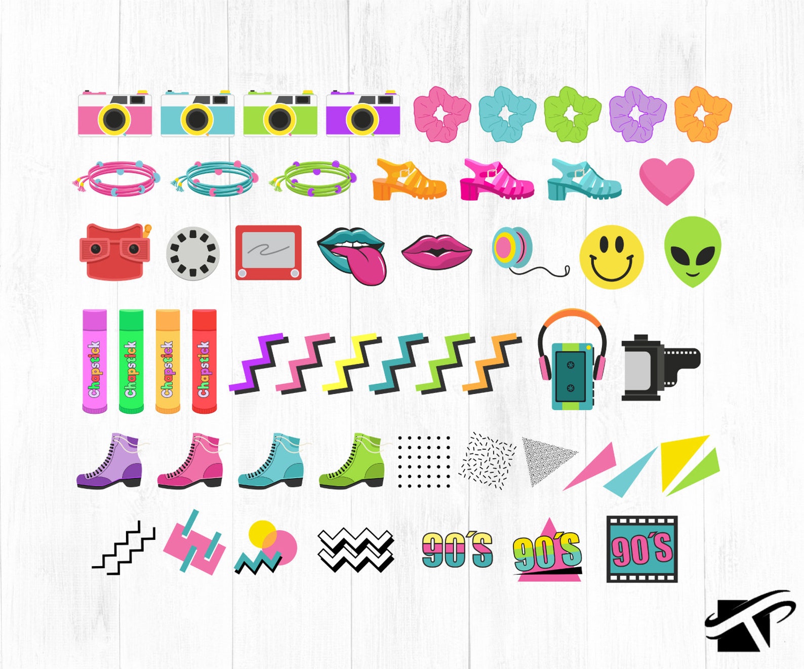 90's Clipart 90s Clipart Bundle 1990 90s Party Retro | Etsy