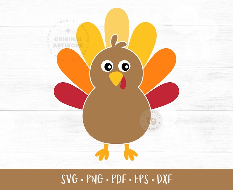 Thanksgiving Turkey SVG Clipart, Easy Fall Thanksgiving PNG Graphic for ...