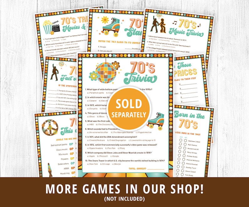 Back to the 70s Party Poster, 70s Party Signs, 70s Party Decorations ...