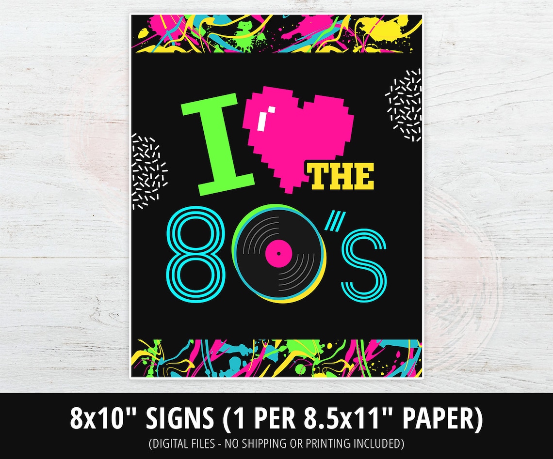 80s Party Signs 80s Birthday Signs 80s Party Decor 80s | Etsy