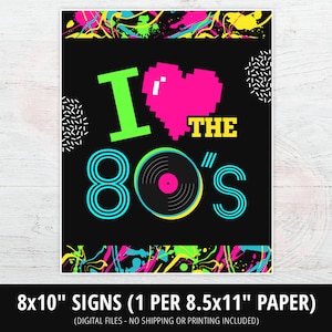 80s Party Signs, 80s Birthday Signs, 80s Party Decor, 80s Party, 80s ...