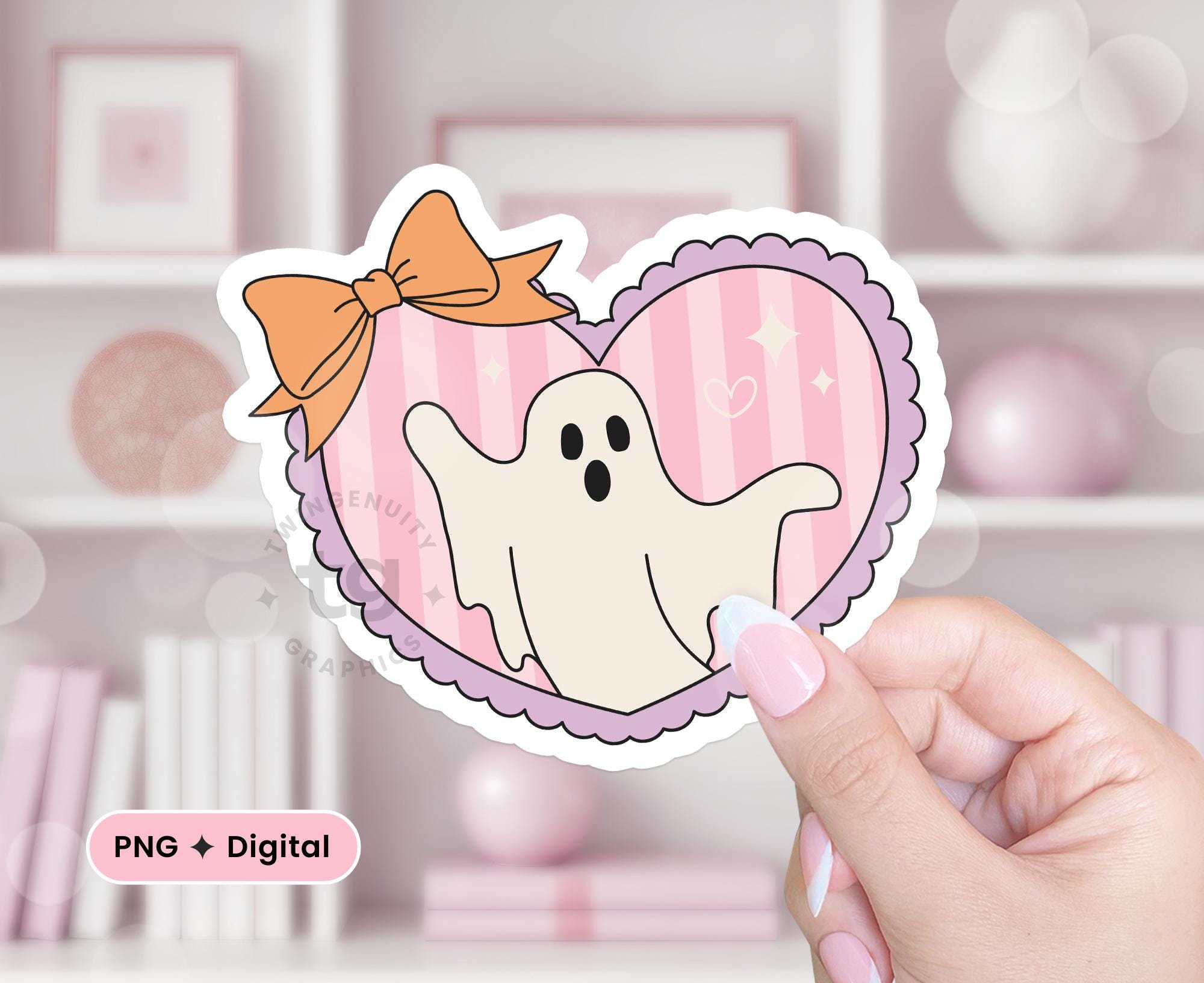 Halloween Frames Clipart, Ghost Frame Portraits Clipart, Spooky Pink ...
