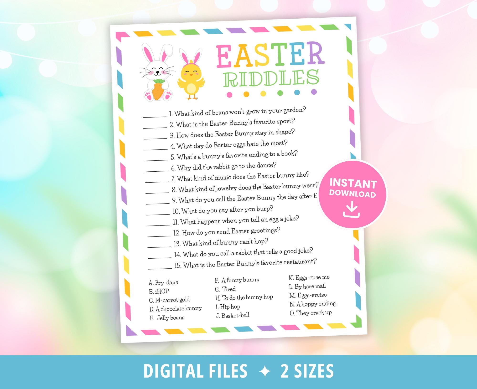 Easter Riddles Game, Printable Easter Game, Easter Activity, Easter ...
