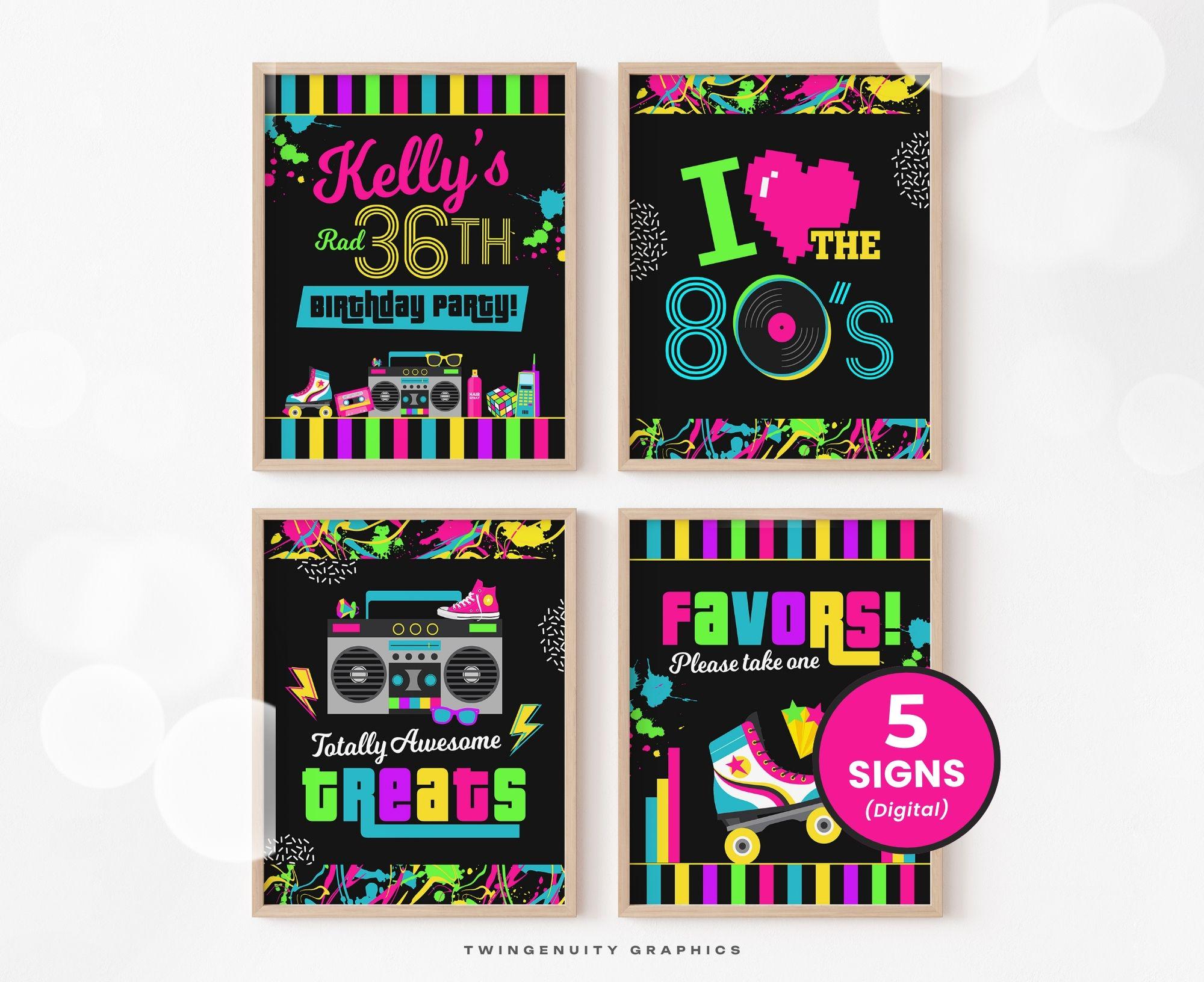 80s Party Signs, 80s Birthday Signs, 80s Party Decor, 80s Party, 80s ...
