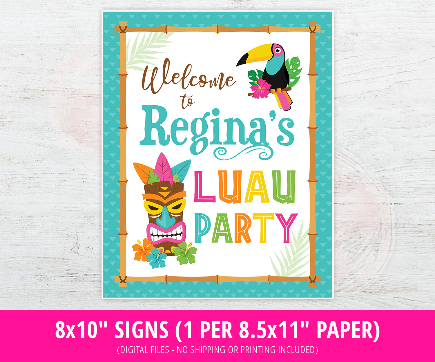 Luau Party Signs, Luau Birthday Party Signs, Luau Welcome Sign, Luau ...