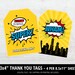 Superhero Thank You Tags, Superhero Favor Tags, Comic Birthday Party ...