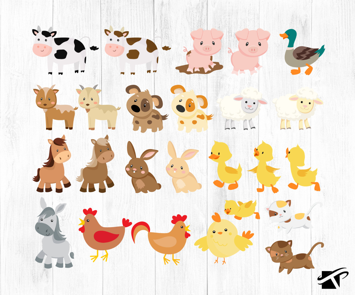 Farm Animals Clipart, Farm Clipart, Animals Clipart, Cute Farm Animals ...